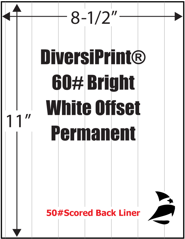 DiversiPrint 60# Bright White, Perm, Scored, 8-1/2" x 11" 1,000 Sheets ...