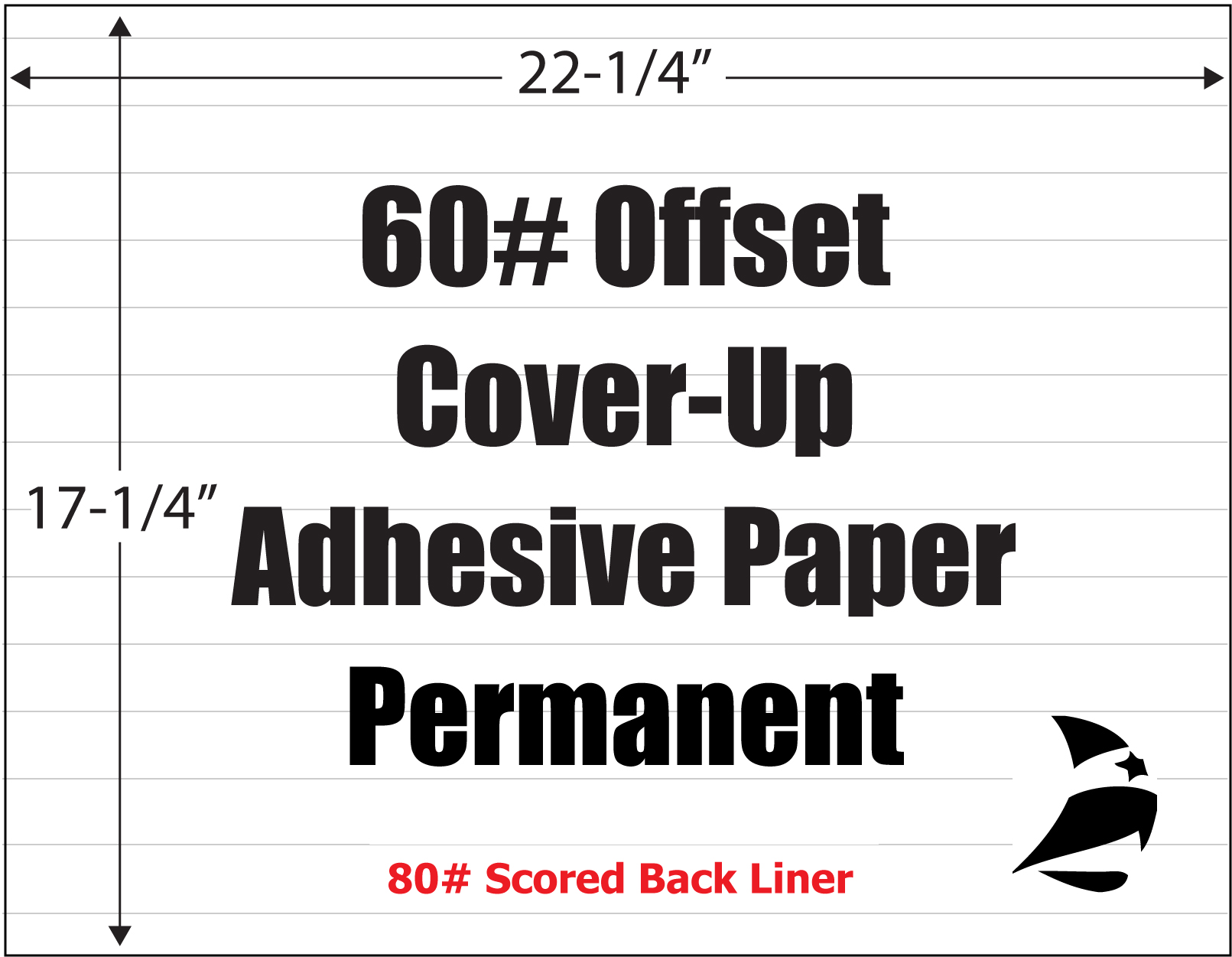 Offset Cover-Up 60# Adhesive Paper, Permanent, Scored, 17-1/4" x 22-1/4 ...