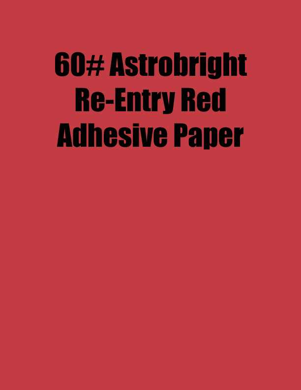 Astrobright Re-Entry Red 60# Adhesive Paper, Strip-Tac Plus®, Permanent ...