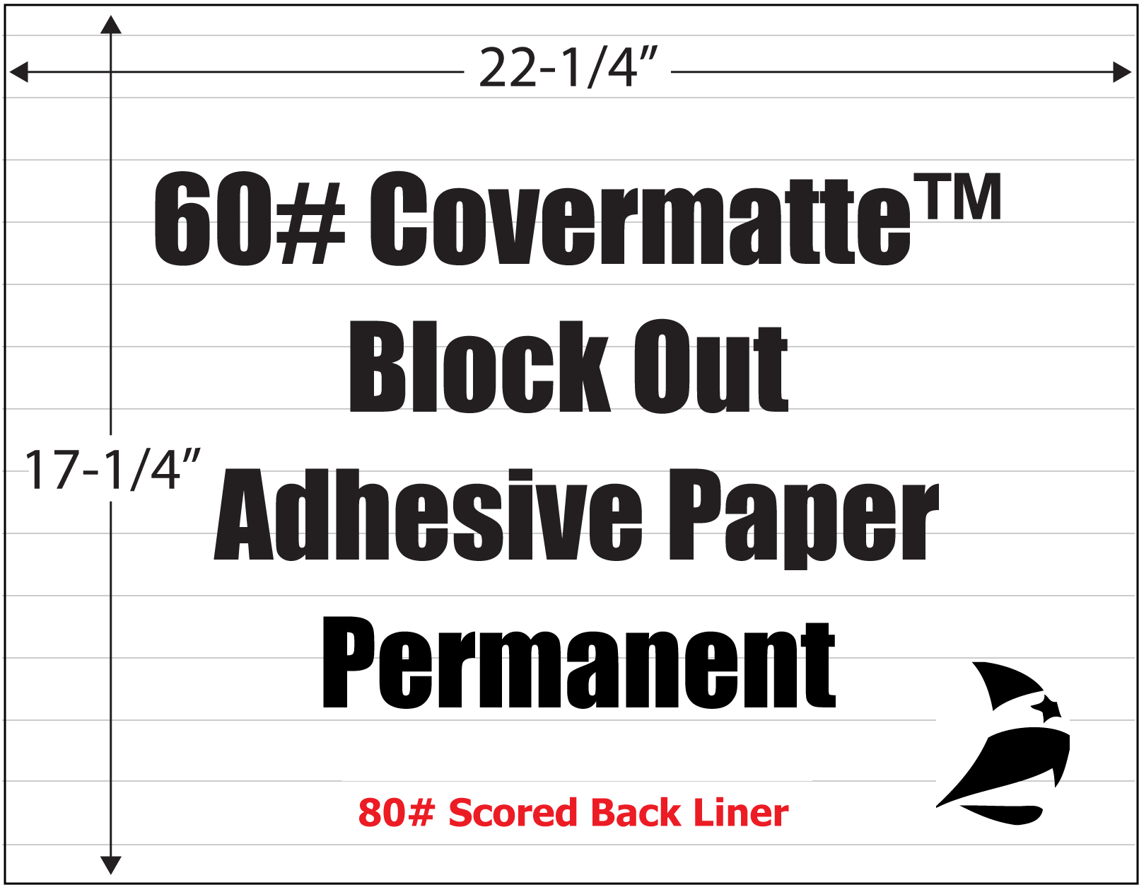Covermatte™ Block Out 60# Adhesive Paper, Permanent, Scored, 17-1/4" x ...