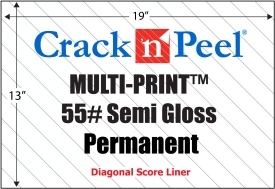 Crack 'n Peel, Label, Adhesive Paper, Diagonal Scores, Label Stock