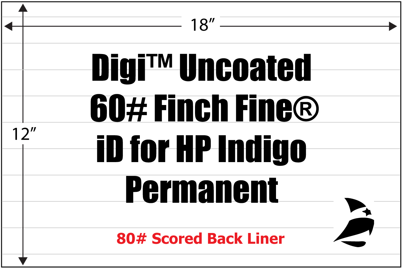 Digi™ Uncoated 60# Finch Fine® iD for HP Indigo, Permanent, 12" x 18 ...