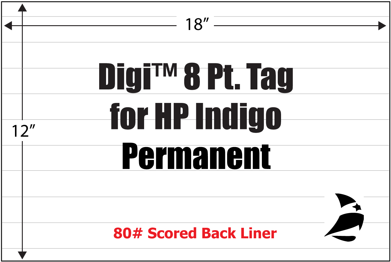 Digi™ 8 Pt. Tag Adhesive Card Stock for HP Indigo, Permanent, Scored ...