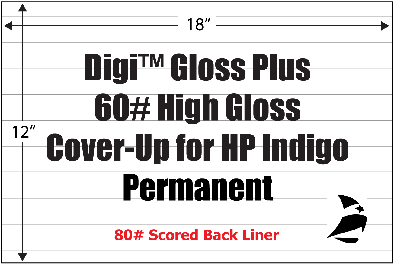 Digi™ High Gloss Cover-Up 60# Adhesive Paper for Indigo, Permanent ...