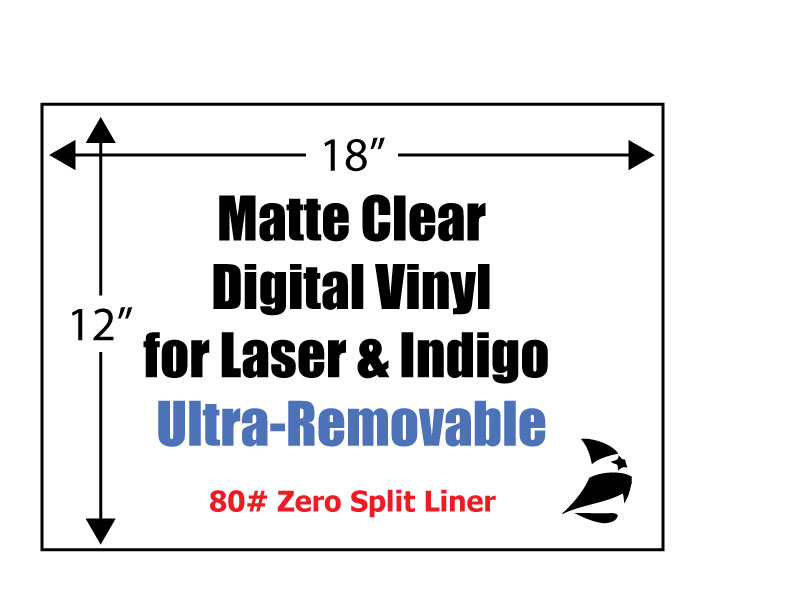Matte Clear Digital Vinyl, 12" x 18", Ultra Removable, Zero Split Liner ...