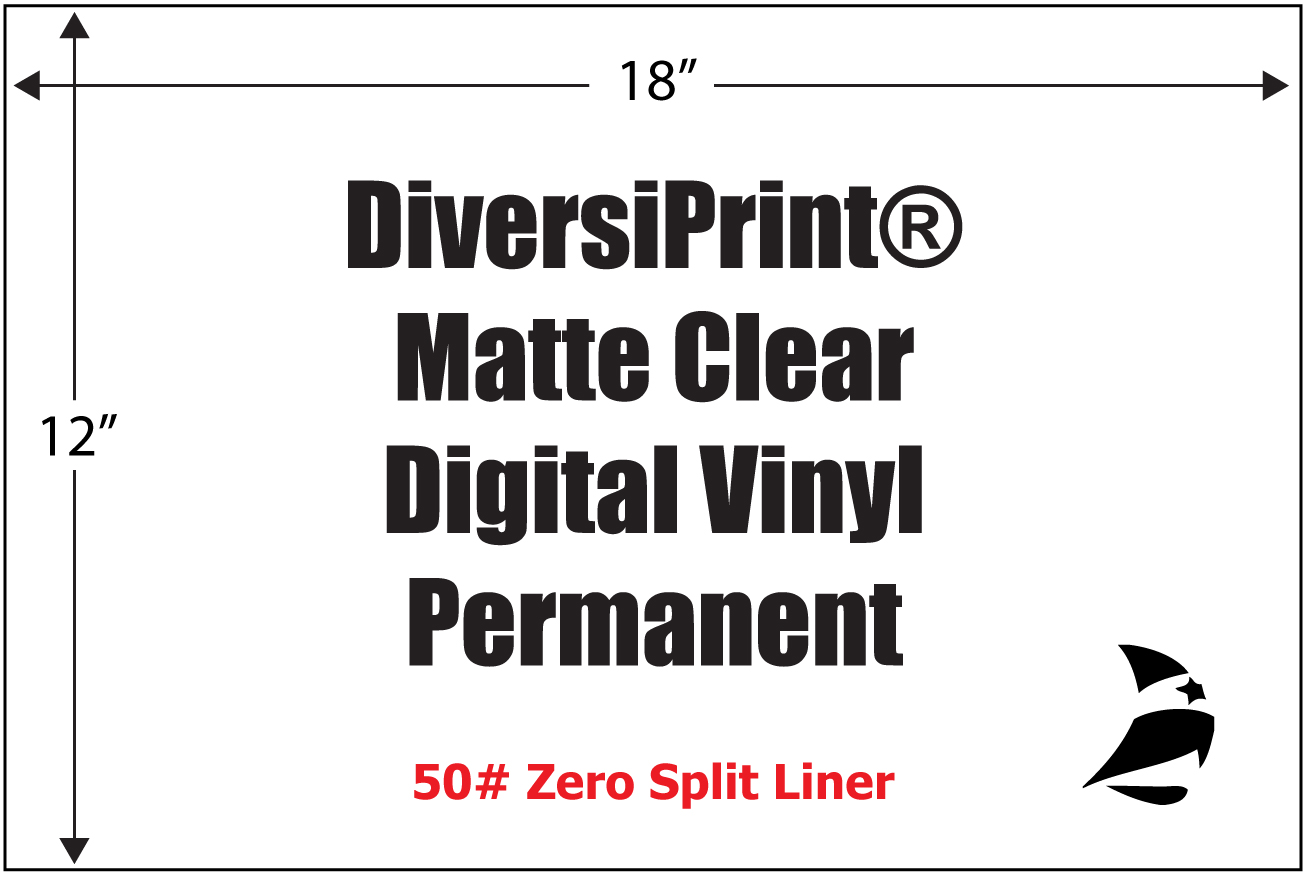 DiversiPrint® Matte Clear Digital Vinyl, 12" x 18", Permanent, 80# 0 ...