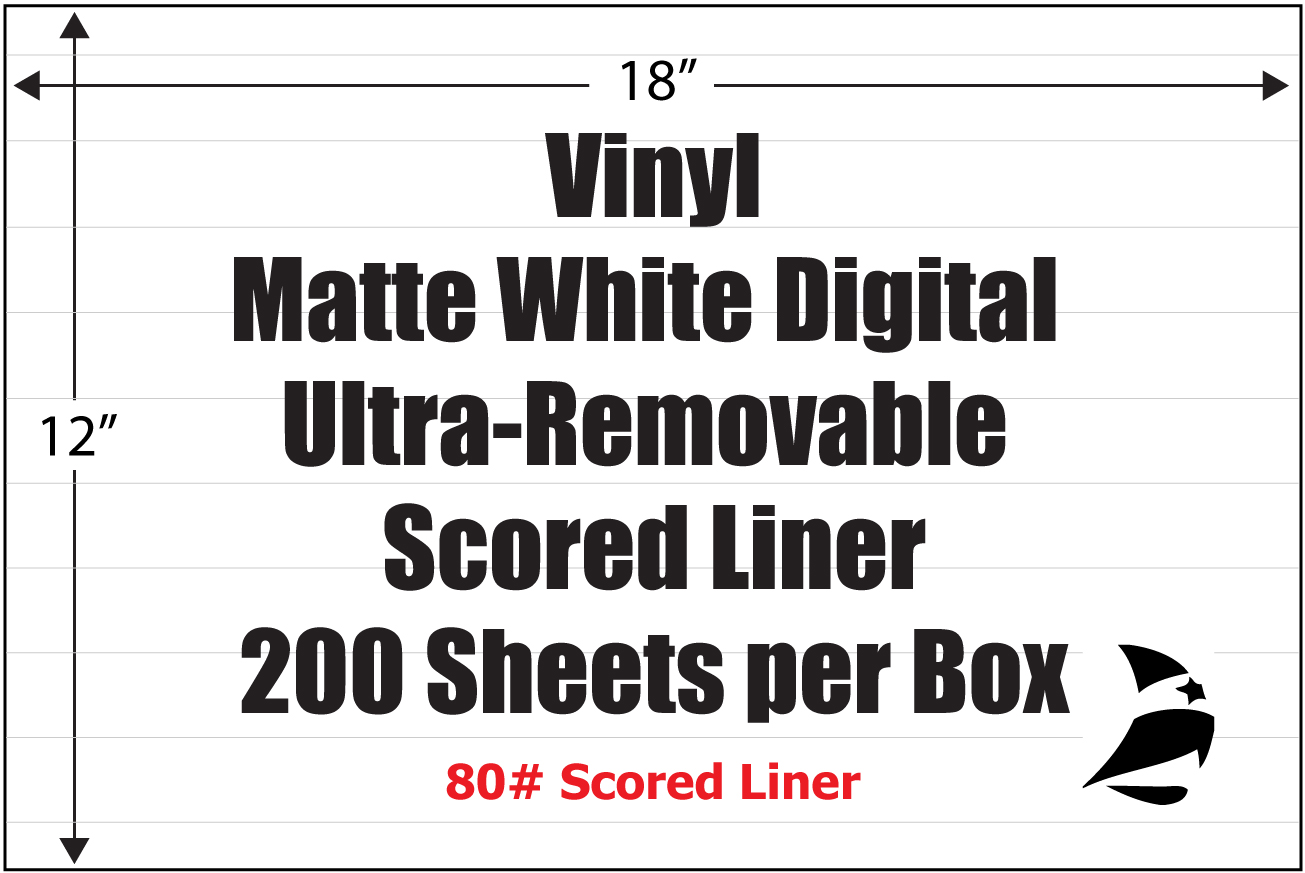 Vinyl Digital White Matte, 12" x 18", Ultra-Removable, Scored, 200 ...