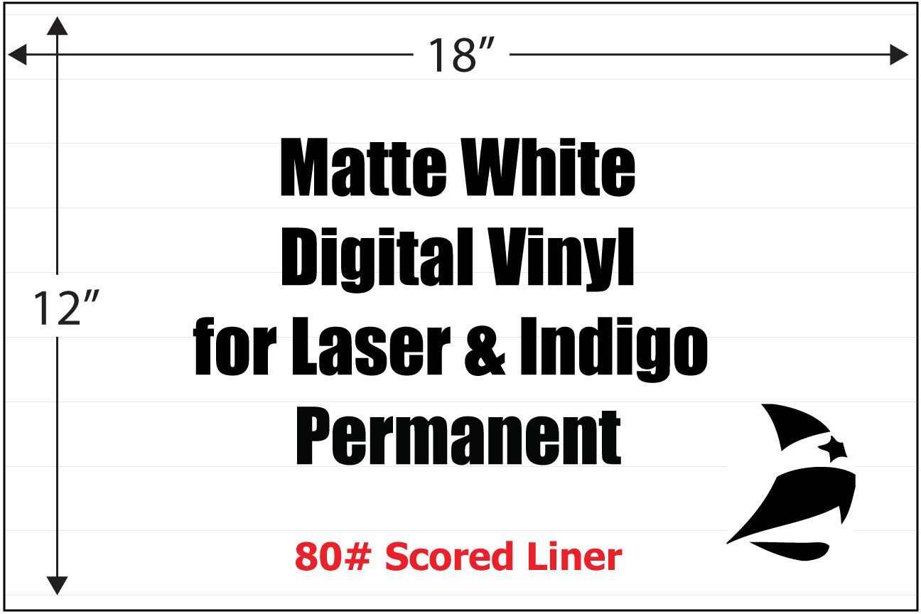 Matte White Digital Vinyl, 12" x 18", GHS BS5609, Permanent, 0-Split ...