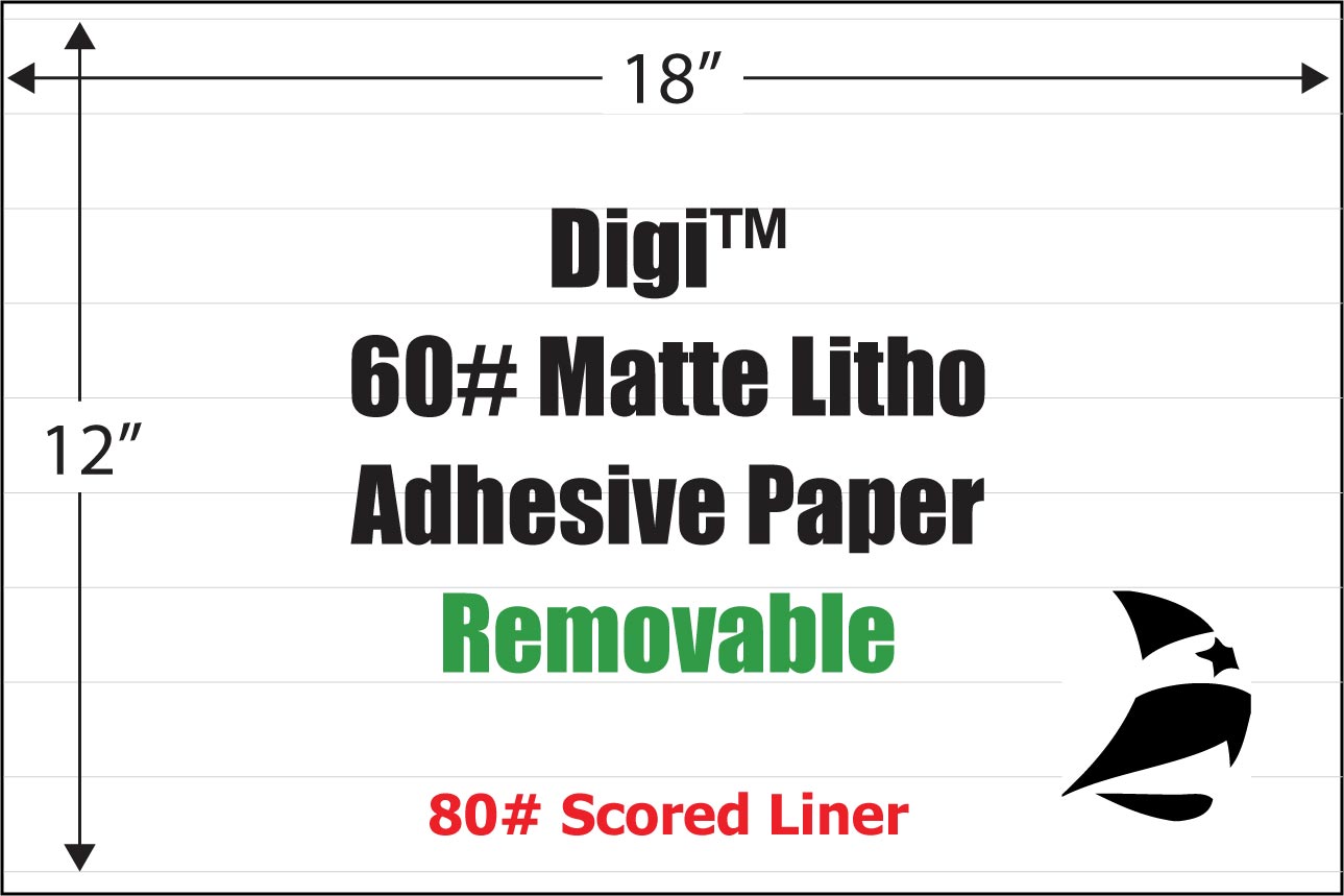 Digi™ Matte Litho for HP Indigo, 12" x 18", Removable, Scored Liner ...
